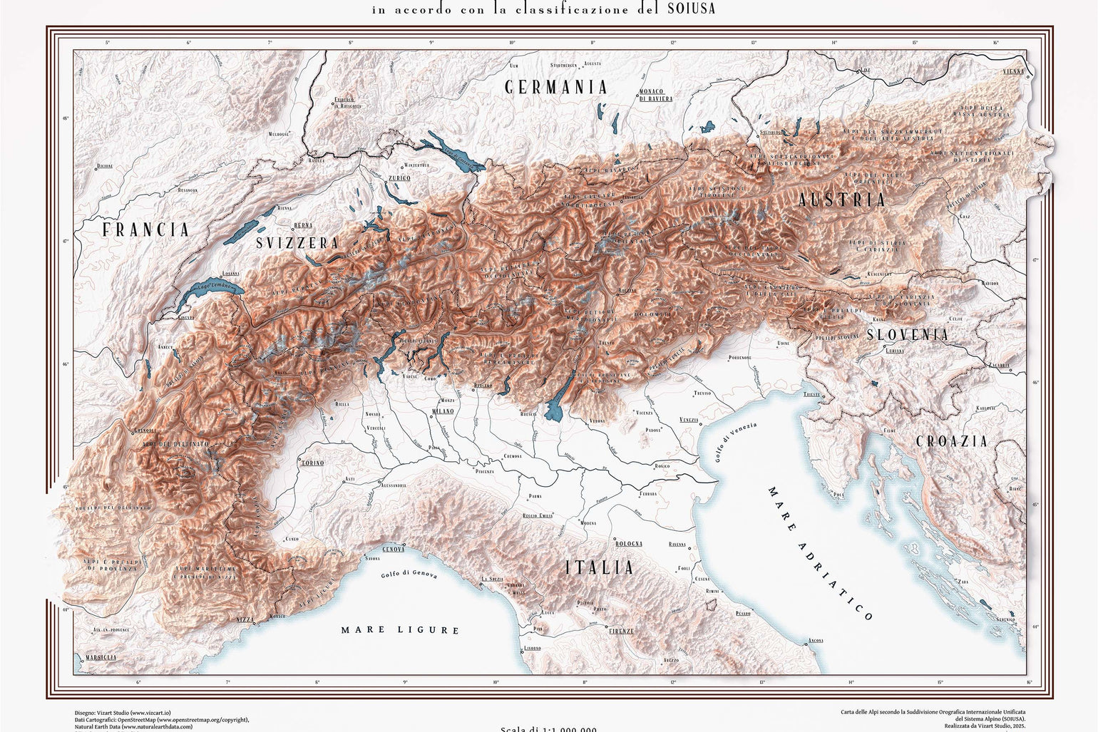 New Map of the Alps following the SOIUSA classification – VizCart