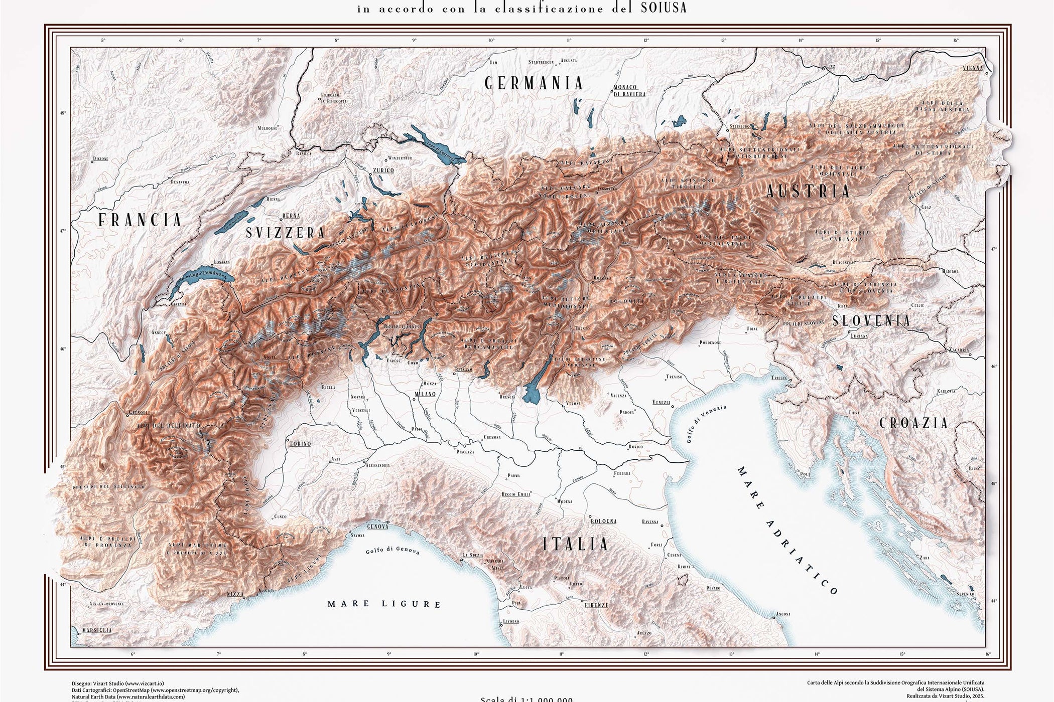 New Map of the Alps following the SOIUSA classification – VizCart