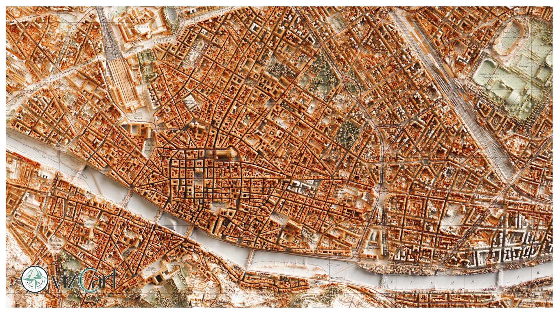 City shaded relief maps | VizCart by VizArt