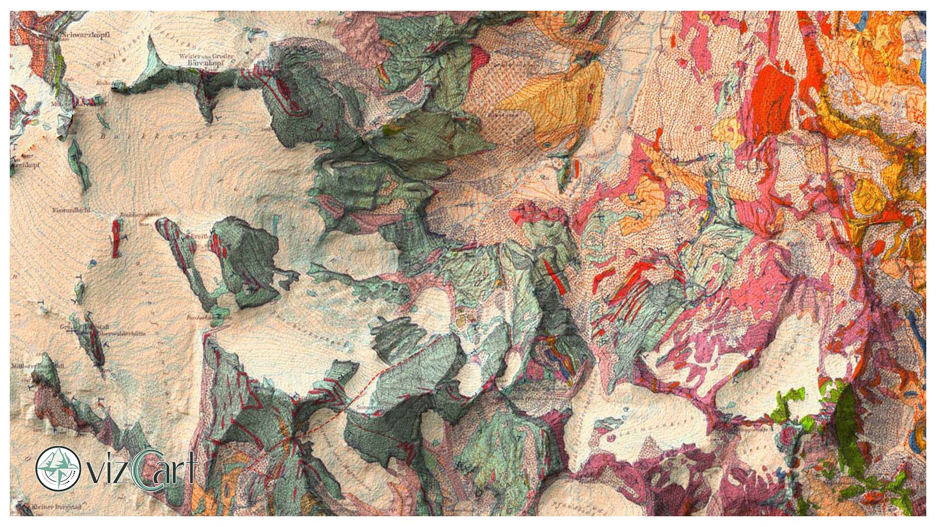 Geological shaded relief maps | VizCart by VizArt