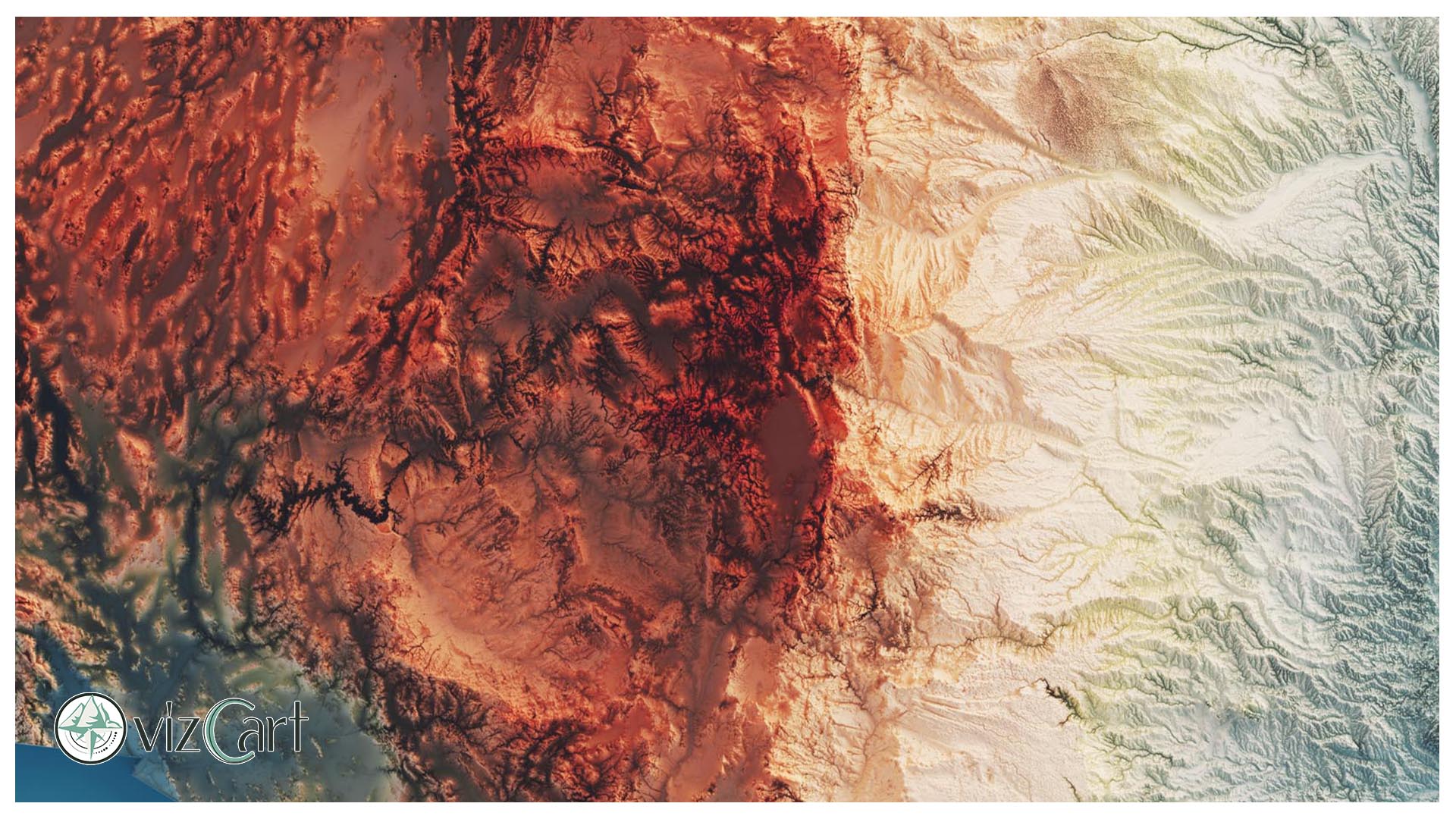 Hypsometric shaded relief maps | VizCart by VizArt