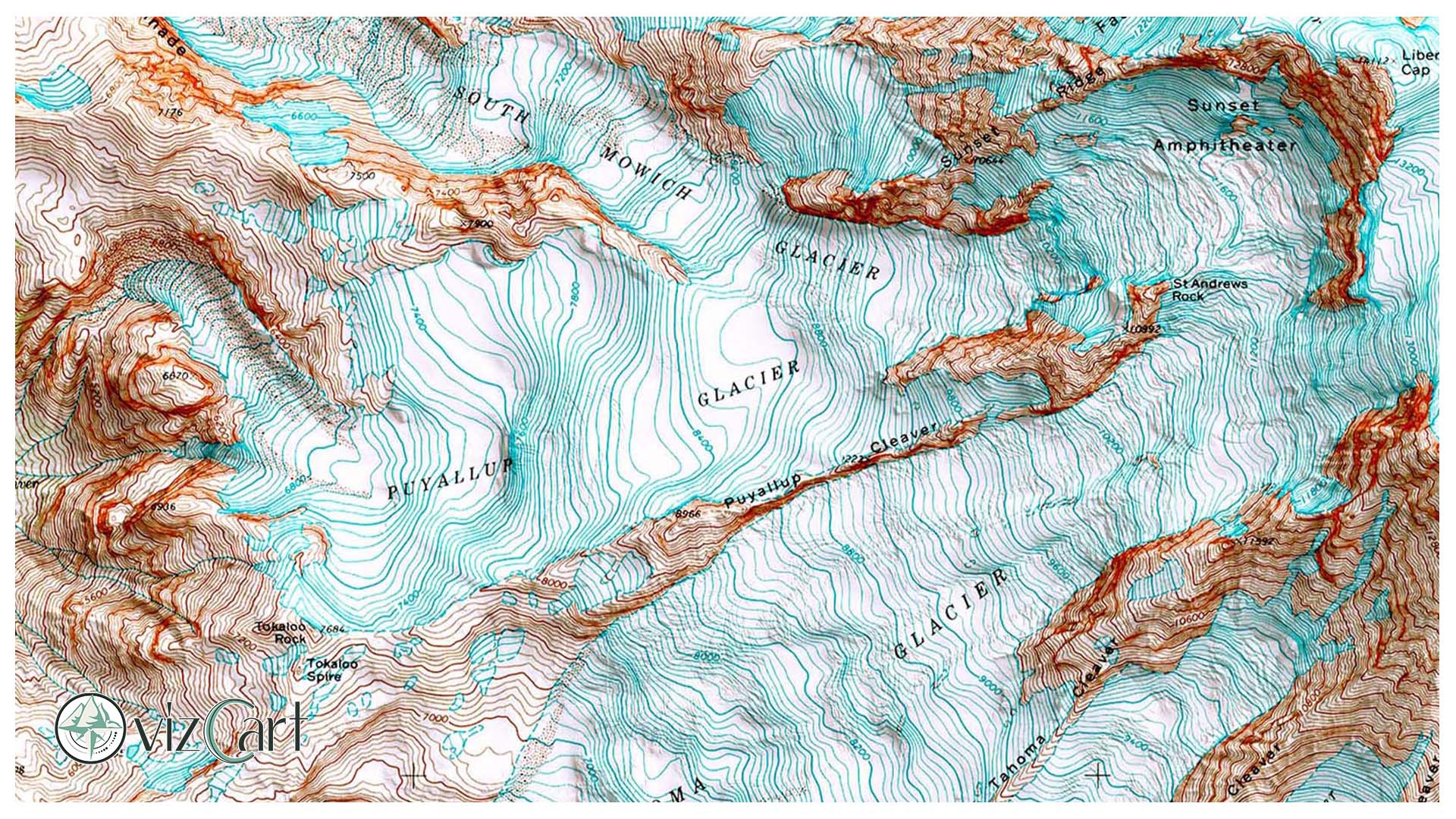Topographic shaded relief maps | VizCart by VizArt