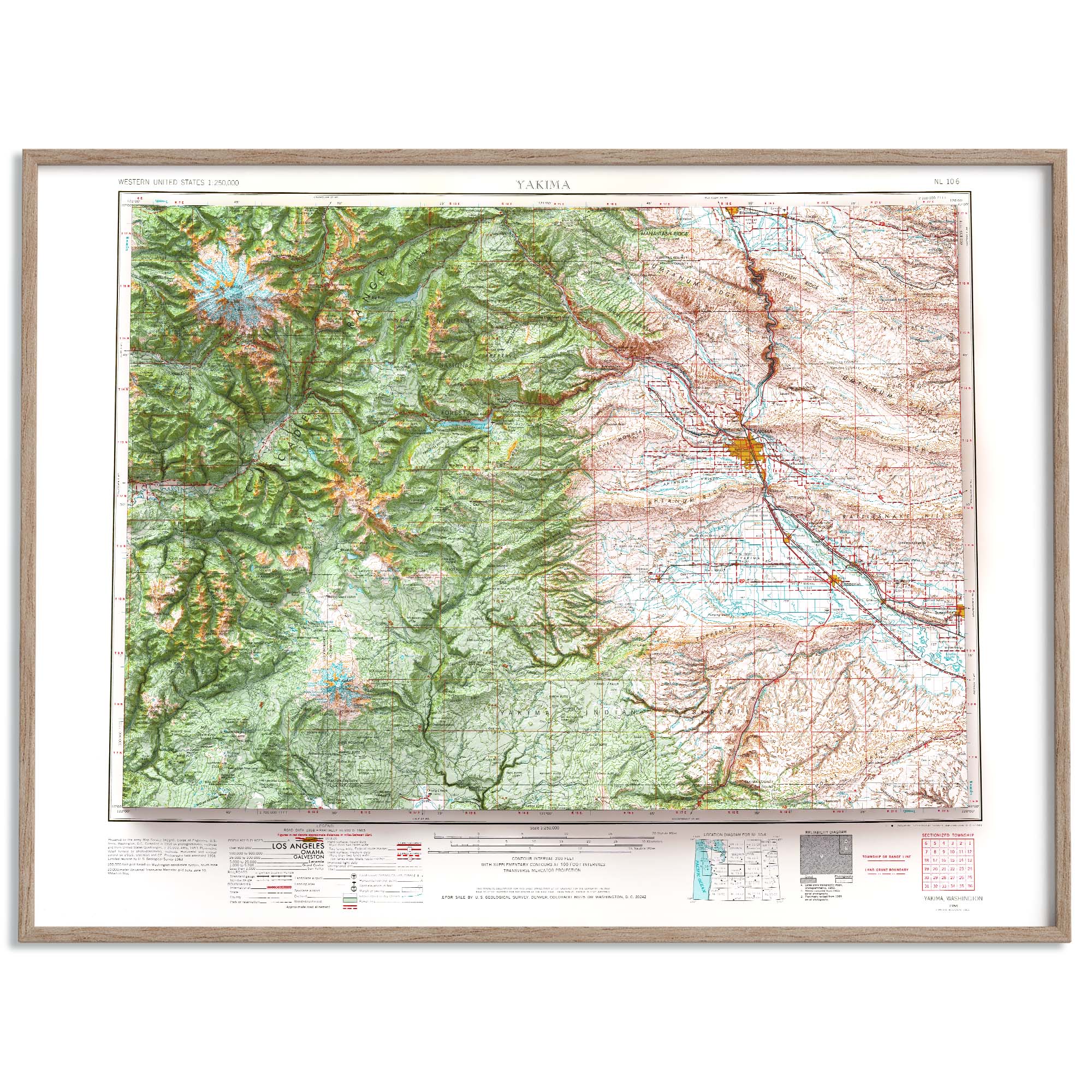 Mt Rainier (Washington, USA), Topographic map - 1969, 2D fine art ...