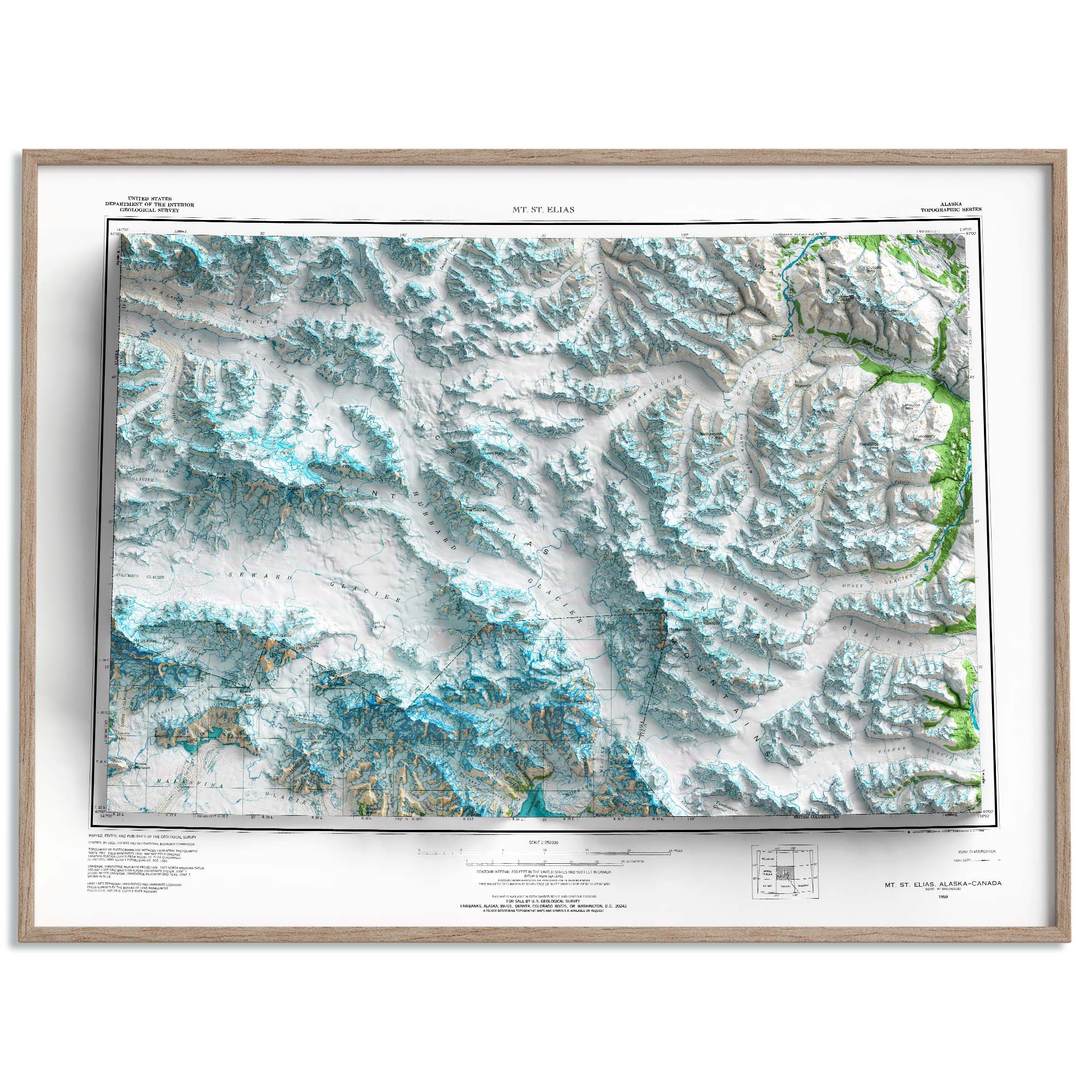 Mt Saint Elias (Alaska, USA), Topographic map - 1966, 2D fine art ...
