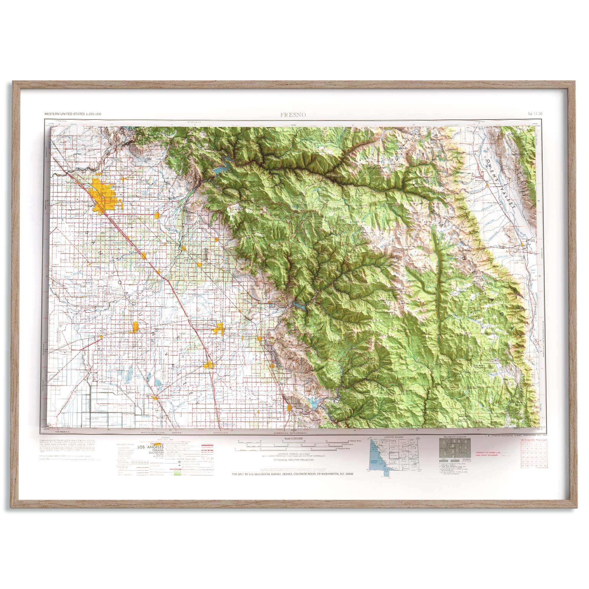 Mt Whitney (California, USA), Topographic map - 1966, 2D fine art ...