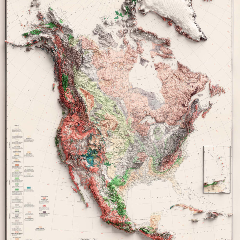 North America shaded relief maps | VizCart by VizArt