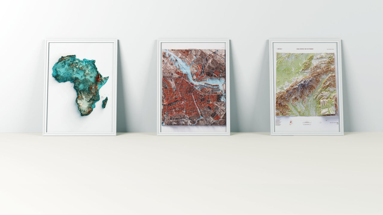 VizCart | Fine art shaded relief maps by Vizart