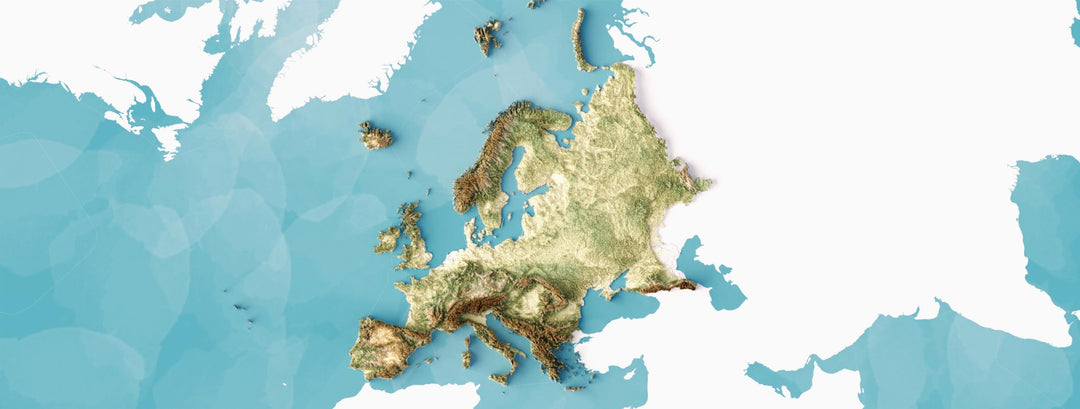 Europe shaded relief maps | VizCart by VizArt
