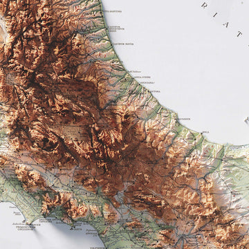 Rome (Italy), Topographic map - 1931, 2D fine art printed shaded relief ...
