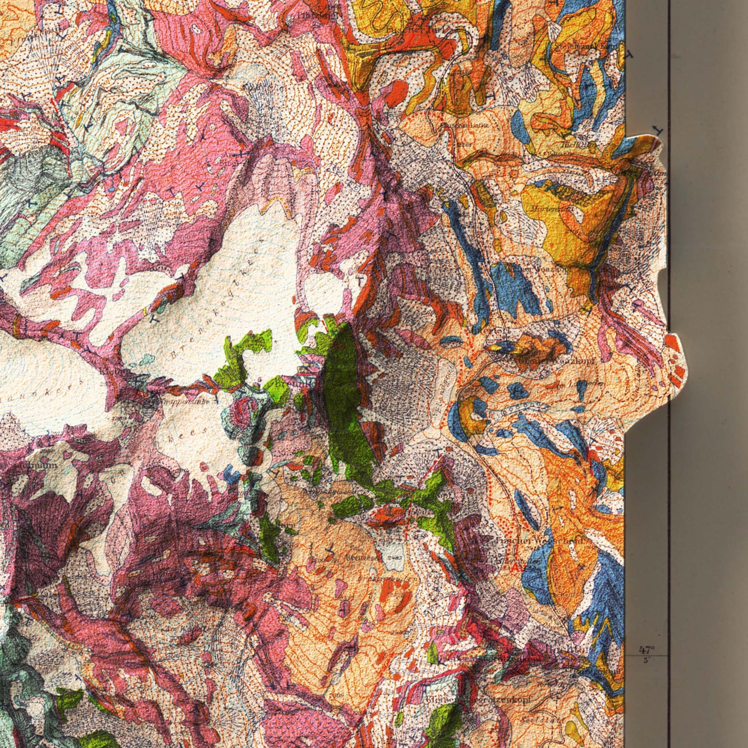 Grossglockner (Austria), Geological map - 1939, 2D fine art printed ...